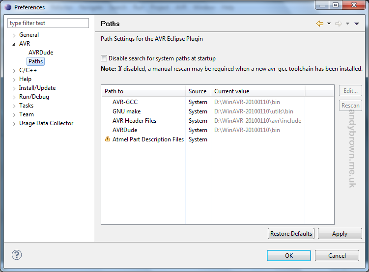 Setting Up Eclipse For Avr Projects Andys Workshop 8126