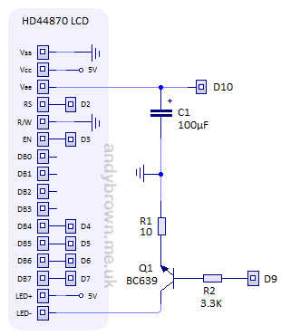 LCD backlight and contrast manager | Andys Workshop